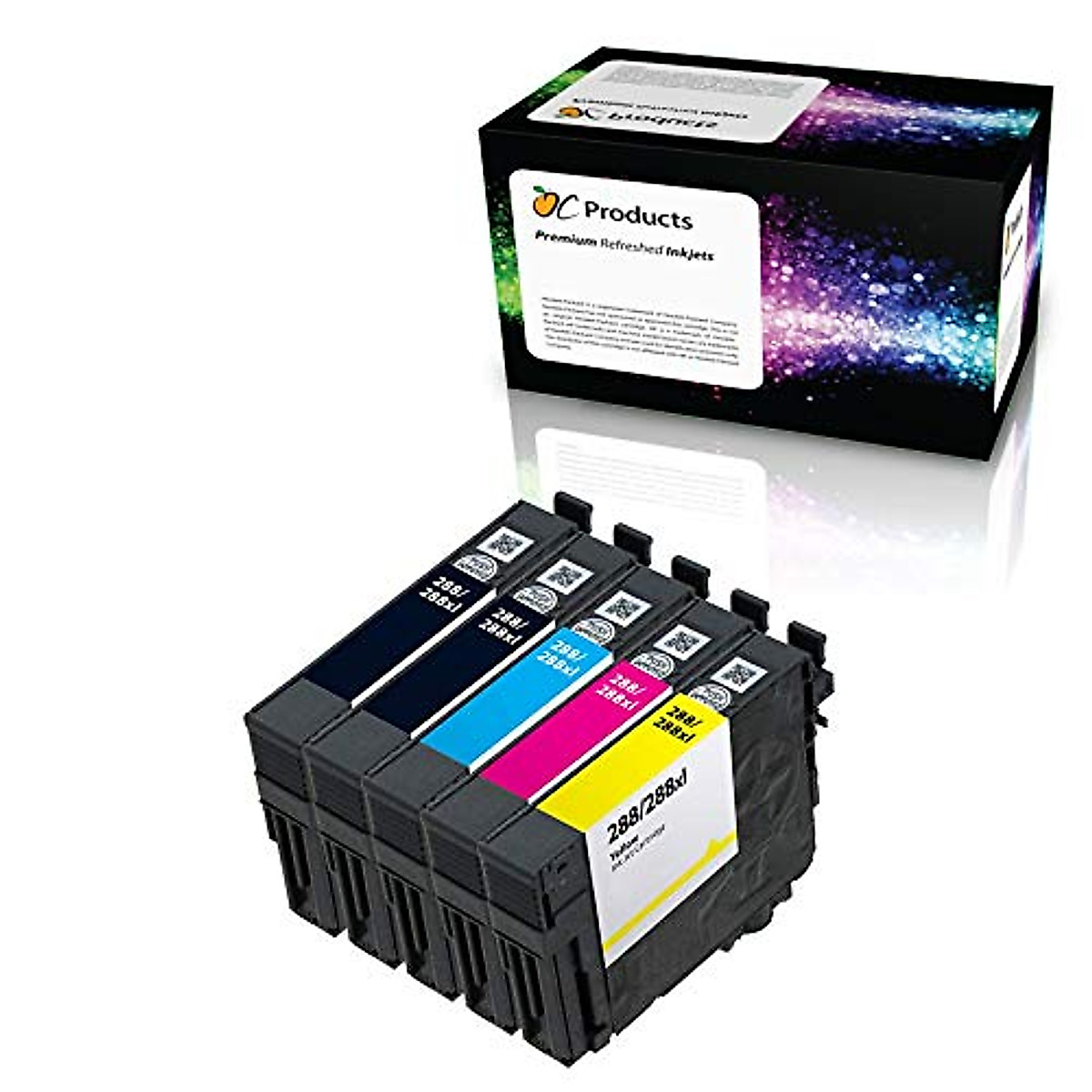 OCProducts Remanufactured Ink Cartridge Replacement for Epson 288 288XL for Expression XP-430 XP-434 XP-330 XP-446 XP-340 XP-440 Printers (2 Black 1 Cyan 1 Magenta 1 Yellow)