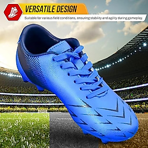 Vizari Ranger Firm Ground Youth Soccer Cleats for Boys & Girls - Blue/Black, Size 8| Lightweight, Water-Resistant and Durable Kids Football Cleats | Perfect Soccer Shoes for Practice or Game Day