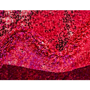 Unique Loom Jardin Collection Colorful, Vibrant, Abstract Watercolor Area Rug, 6' 1" x 9' Rectangle, Pink/Brown