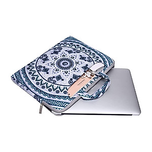 MOSISO Laptop Shoulder Bag Compatible with MacBook Air/Pro, 13-13.3 inch Notebook, Compatible with MacBook Pro 14 inch M3 M2 M1 Chip Pro Max 2023-2021, Polyester Briefcase Sleeve Mandala MO-MDL006