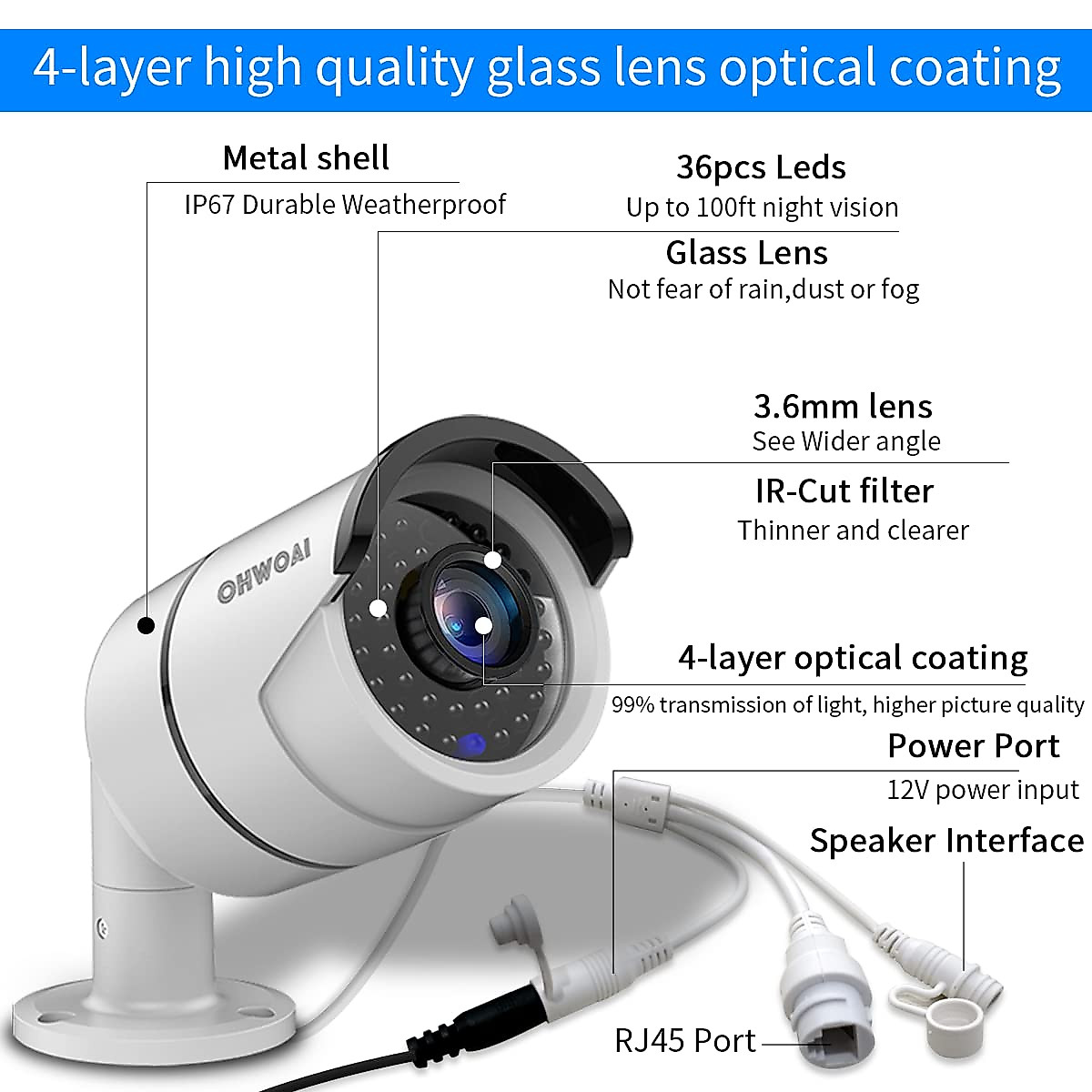 [2 Antenna Signal Enhance & 100ft Super Night Vision] Wireless Security Camera System Outdoor, 4pcs 3MP CCTV Camera Security System Wireless, Home WiFi Video Surveillance NVR Kits, All in One Monitor