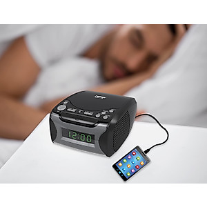 Digital Alarm Clock Radio with CD Player and USB Charge Port