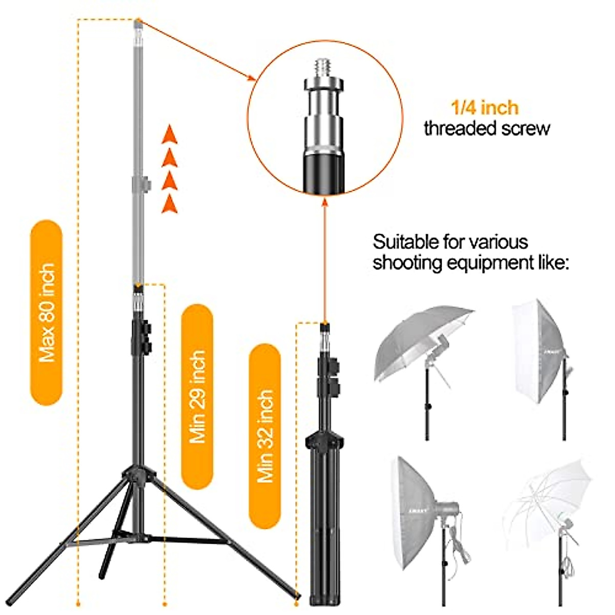 EMART Softbox Lighting Kit with Light Reflector, 24"x24" 1000W Photography Soft Box Continuous Light Set with Photo Studio Bulbs, Professional Camera Light Equipment for Video Recording, Filming