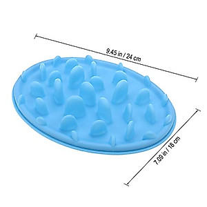 POPETPOP Pet Dog Cat Anti-Choke Slow Feeder Bowl - Anti Gulping Feeder Non-Slip Pet Food Water Dish - Healthy Eating Diet for Cat Dog No Gulp Bloat - Size S(Blue)