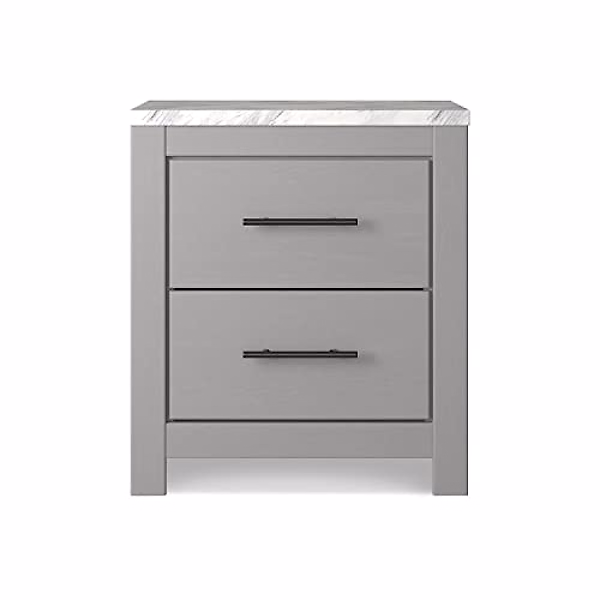 Signature Design by Ashley Cottonburg Contemporary Two Drawer Nightstand, Light Gray/White