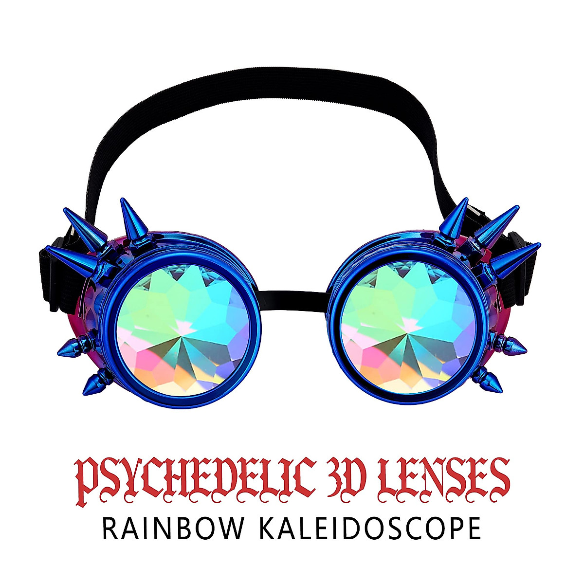 Lelinta Rainbow Kaleidoscope Goggles Steampunk Kaleidoscope Goggles,Ideal for Music Festivals, Raves, and Psychedelic Parties
