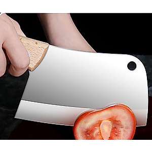 YIKANGHENG Small Professional Cleaver Chef Knife, High Strength Stainless Steel 5.8 Inch Sharp Kitchen Blade with Wooden Handle (black)