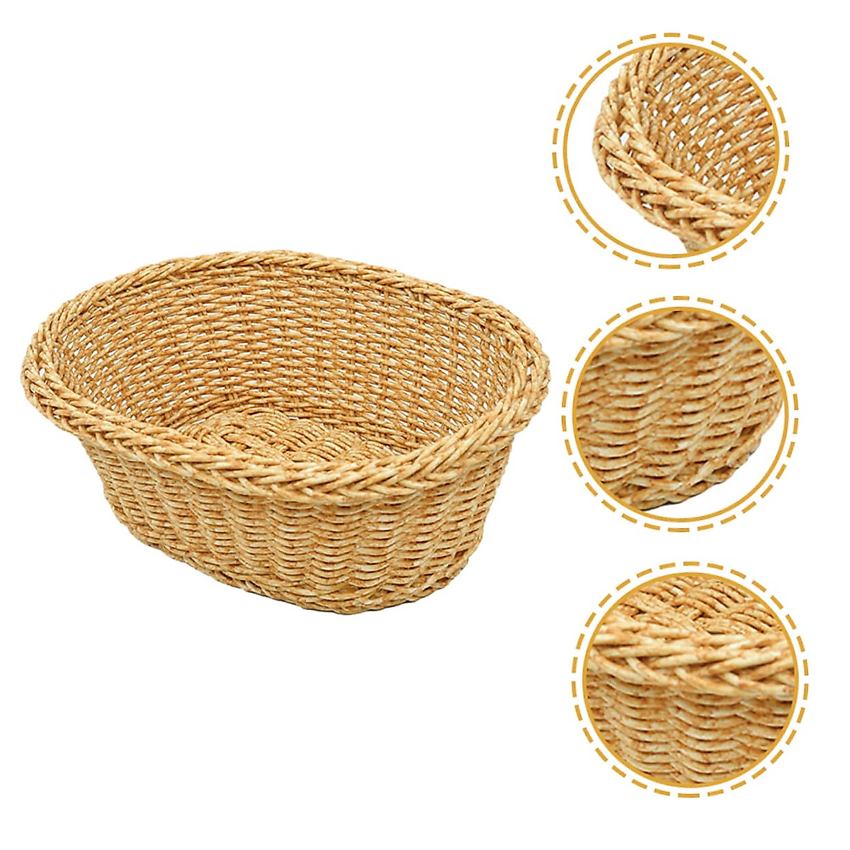 Zerodeko 3pcs Snack Storage Basket Fruit Container Party Bread Basket Multipurpose Storage Basket Creative Fruits Basket Breads Storage Holder Laundry Basket Woven Holder
