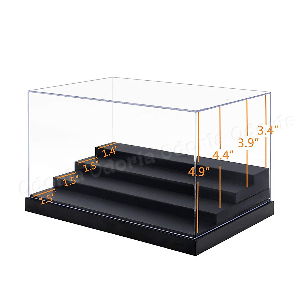 Odoria Clear Acrylic Display Box Case 9.4 Long for Pop Figures 4 Steps Dustproof