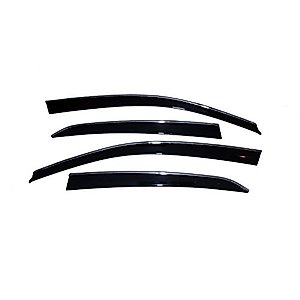 Auto Ventshade [AVS] Low Profile Ventvisor / Rain Guards | Smoke Color w/ Chrome Trim, 4 pc | 794005 | Fits 2006 - 2010 Volkswagen Jetta Sedan