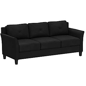 Lifestyle Solutions HRFKS3BK Grayson Sofa, 78.7" W x 31.5" D x 32.7" H, Black