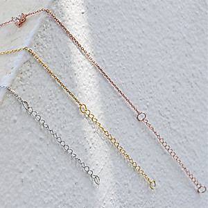 espere Sterling Silver Triple Cubic Zircon Stones Cluster Choker Chain Necklace 14-16 Inch, 3 Colors Available (Yellow Gold)