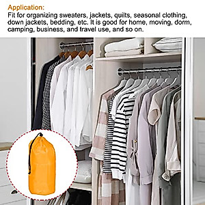 PATIKIL Clothes Storage Drawstring Bag, 2 Pack Ultra Large Clothes Blankets Organizer Bag with Strap for Camping Travel, Yellow