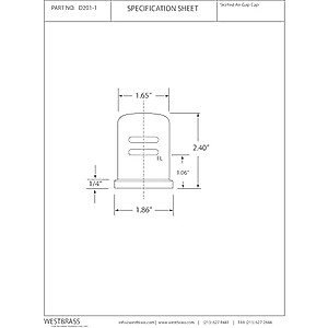 Westbrass R201-1-07 Skirted Air Gap Cap Only, Satin Nickel