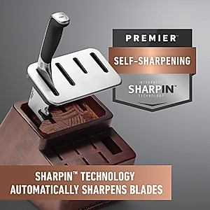 Calphalon Premier SharpIN Knife Set with Sharpening Knife Block, 12-Piece Carbon Steel Kitchen Knife Set