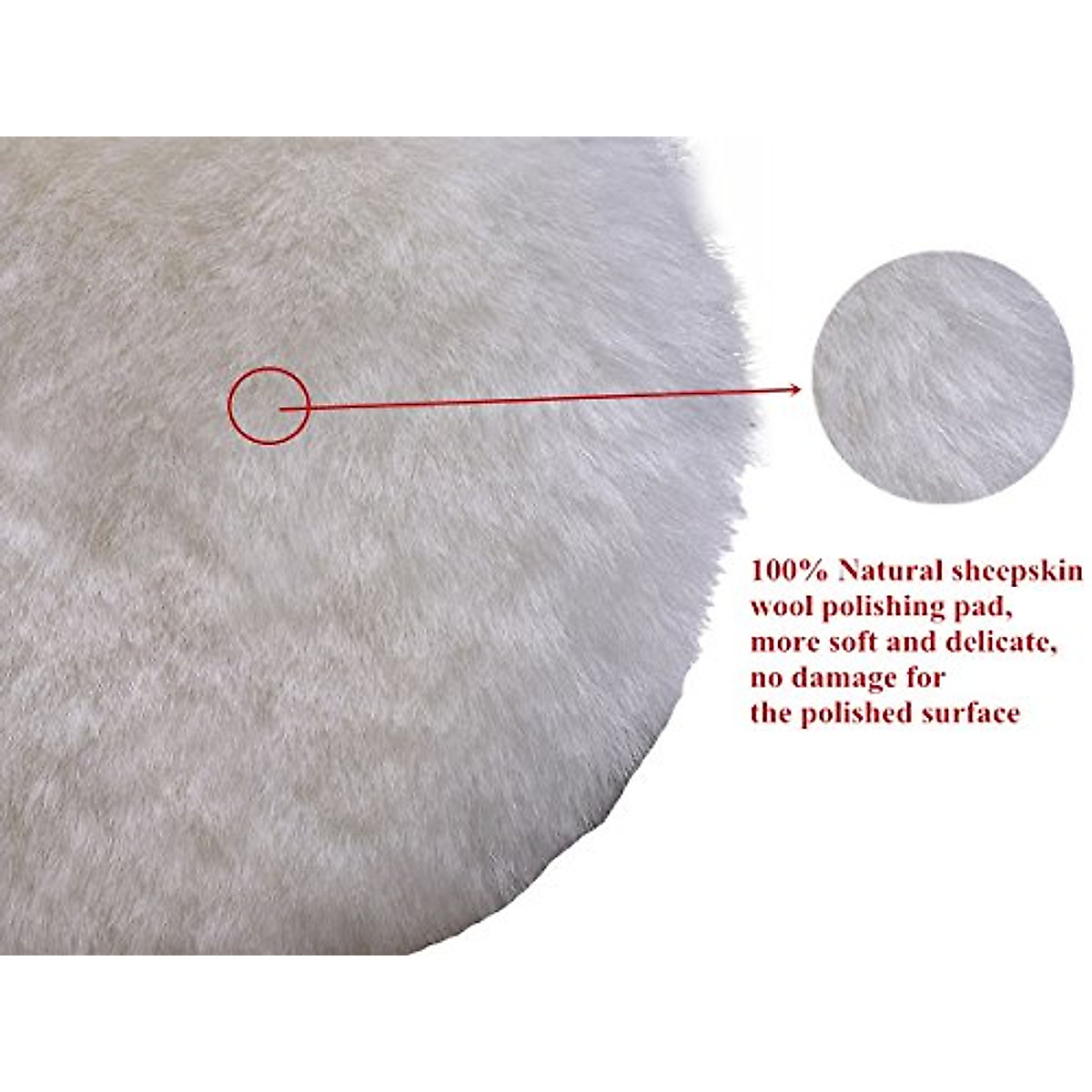 GRACEFUR Lambs Wool Polishing Buffing Pad Hook and Loop Soft Cutting Pad 3"/4"/5"/6"/7" Available Polisher for Auto Car (3"-10pack)