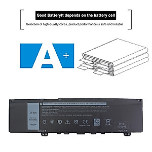 38WH F62G0 39DY5 Battery for Dell Inspiron 13 7000 i7373 7373 7386 2-in-1 7370 7380 5370 P83G P87G P91G P83G001 P83G002 P87G001 P91G001 Vostro 13 5370 039DY5 0F62G0 RPJC3 0RPJC3 F62GO 11.4V Laptop