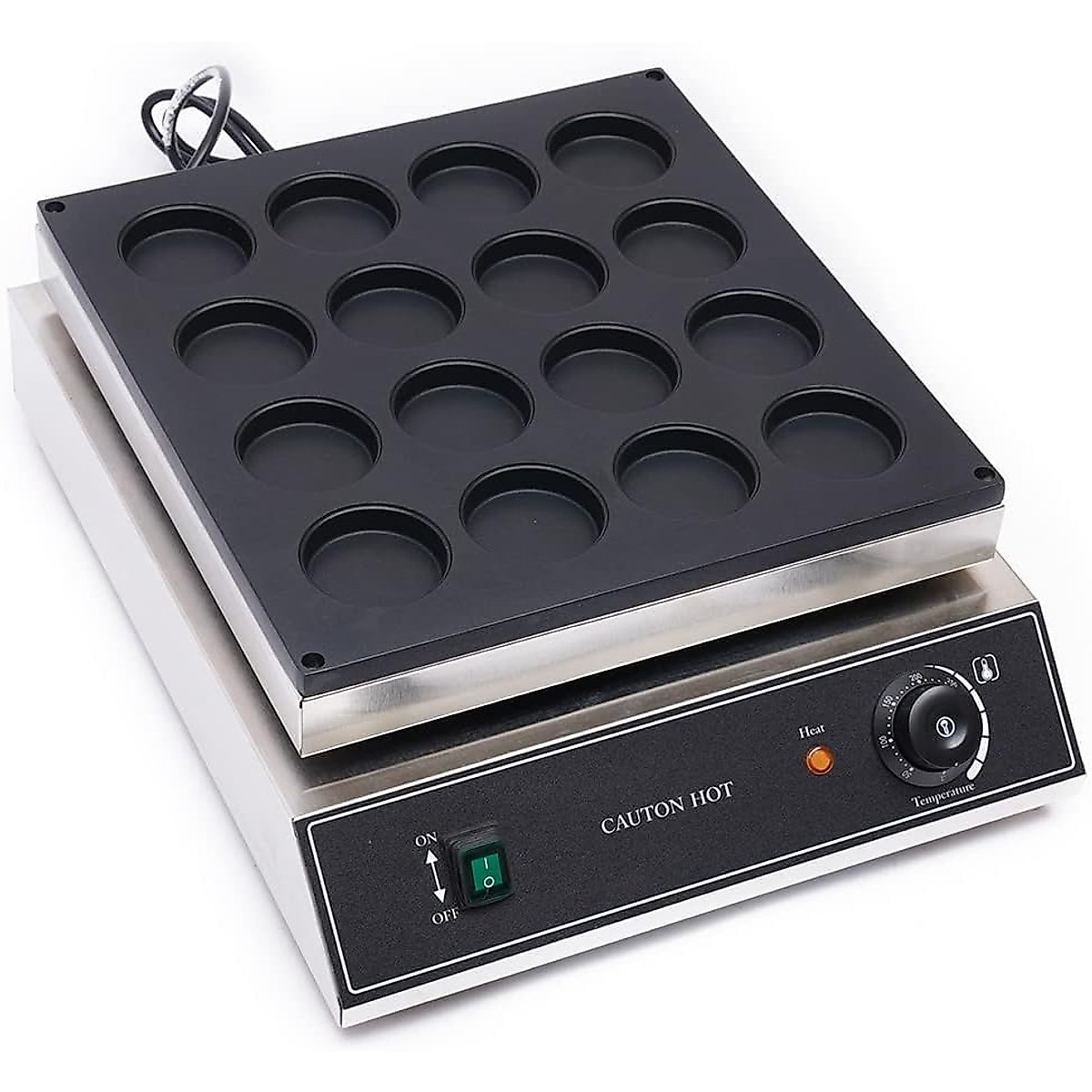 Commercial Nonstick Electric Red Bean Cake Baker Waffle Maker Machine, Stainless Steel Temperature and Time Control Electric Waffle Iron Baker for for Restaurant Cafe Tea Shop