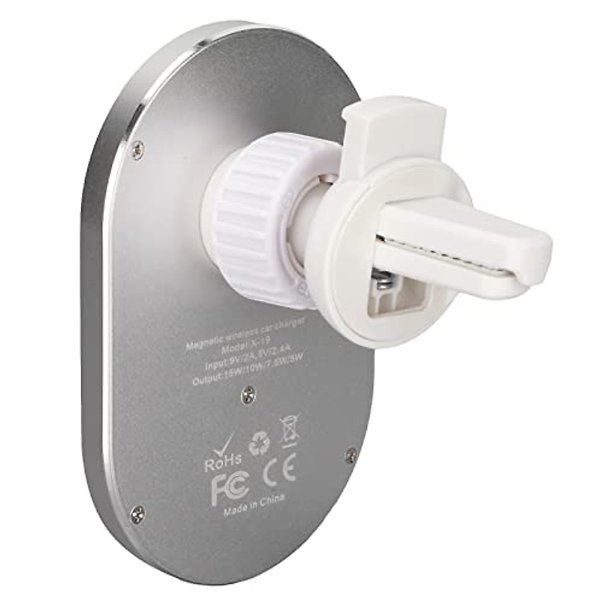 Wireless Car Charger, 15W Qi Fast Charging Auto Clamping Car Mount Magnetic 360 Degrees Rotation Dashboard Windshield Phone Holder (White)