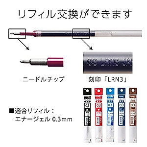 Pentel BLN73-A EnerGel Ink Ballpoint Pen, 0.3, Black, 10 Pieces