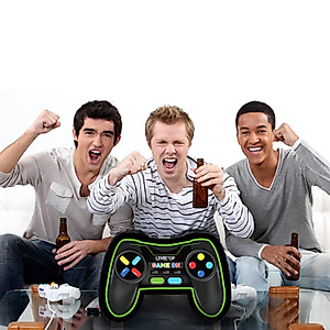 Video Game Controller Pinata Bundle Fiesta Gaming Controller Pinata Set with Blindfold and Bat Kids Birthday Gamer Party Supplies Game Toy for Kids Gaming Theme Party Carnival Events Decor (Green)