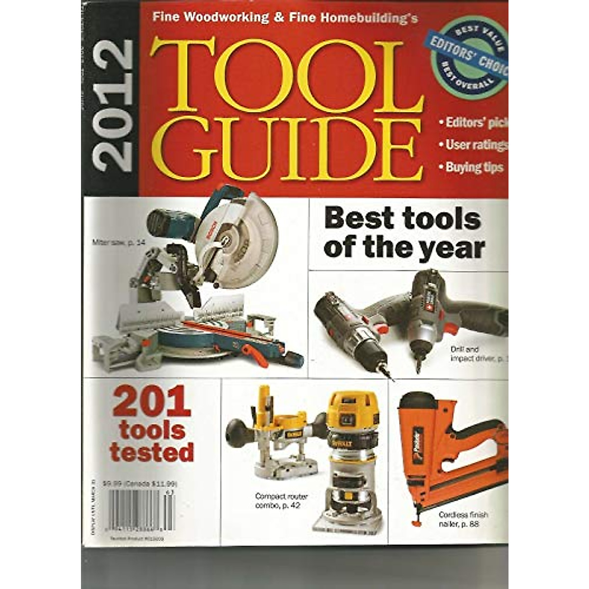 TAUNTON'S FINE WOOD WORKING MAGAZINE, 2012, TOOL GUIDE DISPLAY UNTIL MARCH 31