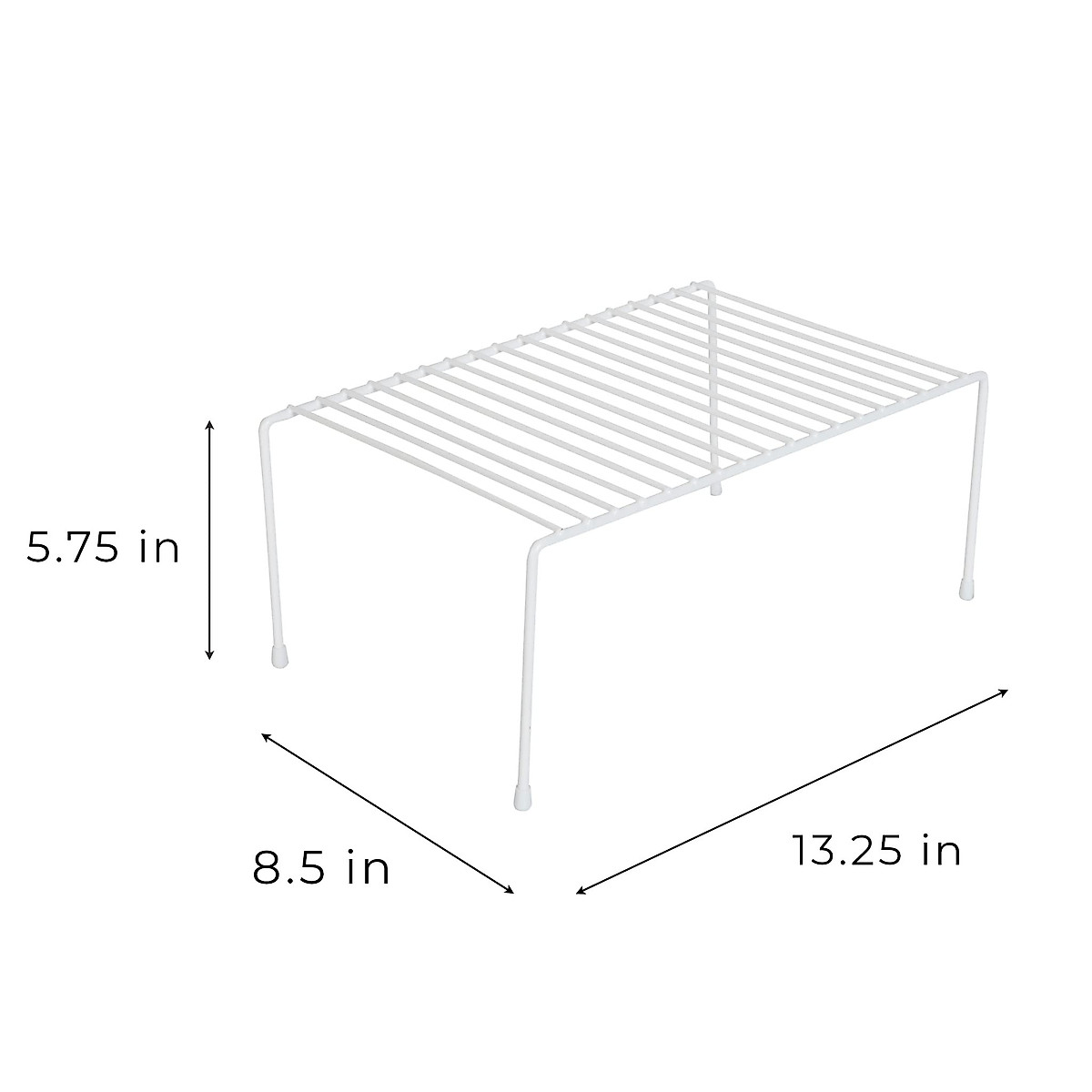 Smart Design Cabinet Storage Shelf Rack and Undershelf Storage Basket Bundle – Medium Shelf Rack (8.5 x 13.25 Inch) and Medium Storage Basket (16 x 5.5 Inch) – Steel Metal Wire – White