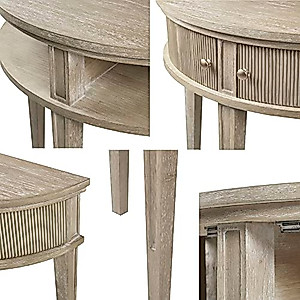 MARTHA STEWART Console Table for Entryway with Storage Farmhouse Living Room Furniture Décor, 31" W x 14" D x 30" H, Reclaimed Greige