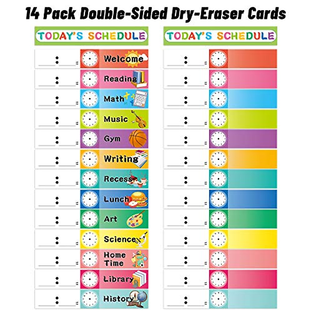 Chalkboard Brights Daily Schedule Pockets Chart for Classroom Office Home Teachers Preschool Activity Supplies 15 Pockets 14 Double-Sided Reusable Dry-Eraser Card 13 x 37 Inches