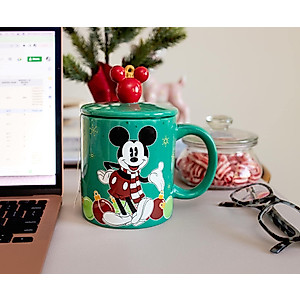 Disney Mickey Mouse Holiday Ornaments Ceramic Mug | Holds 18 Ounces