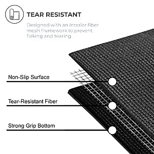 Sunshine Yoga 6-Pack Deluxe Studio 6mm Extra Thick Yoga Mat, 74" x 24" Extra Long Exercise Mat, Non Slip, Anti-Tear Fitness Mat, Yoga Mats for Schools, Studios, or Gyms, Black