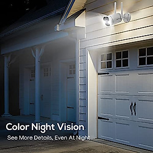 Kittyhok 10CH Wireless Security Camera System Outdoor with Monitor | 4pcs 2K Security Cameras Outdoor with Person Detection, Spotlight | 10CH NVR with 12'' IPS HD Monitor, 1TB HDD, 24/7 Recording