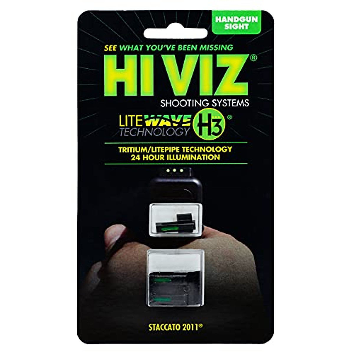 HIVIZ Lightwave H3 Tritium/Lightpipe Staccato Day/Night Sight