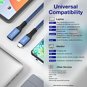 ULT-WIIQ USB4 Extension Cable 0.65FT, Thunderbolt 3 & 4 Extension Cable, 40Gbps Transfer