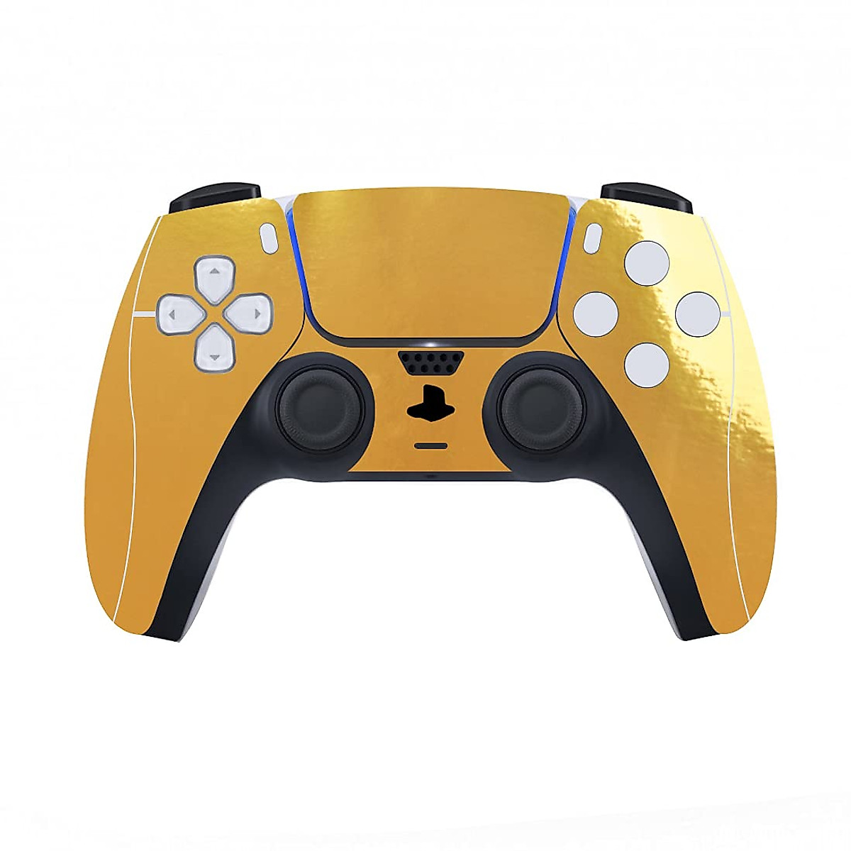PlayVital Chrome Gold Glossy Full Set Skin Decal for ps5 Console Disc Edition, Sticker for ps5 Vinyl Decal Cover for ps5 Controller & Charging Station & Headset & Media Remote