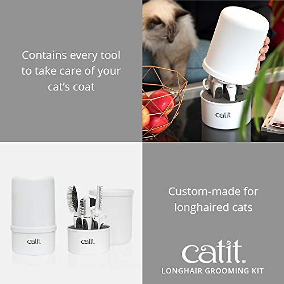 Catit Senses 2.0 Long Hair Cat Grooming Kit