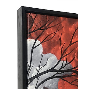 Wieco Art Large Size Framed Art Canvas Art Prints Wall Art the Cloud Tree Abstract Pictures Paintings for Bedroom Home Office Decorations Contemporary Artwork 3 Panels Black Frames