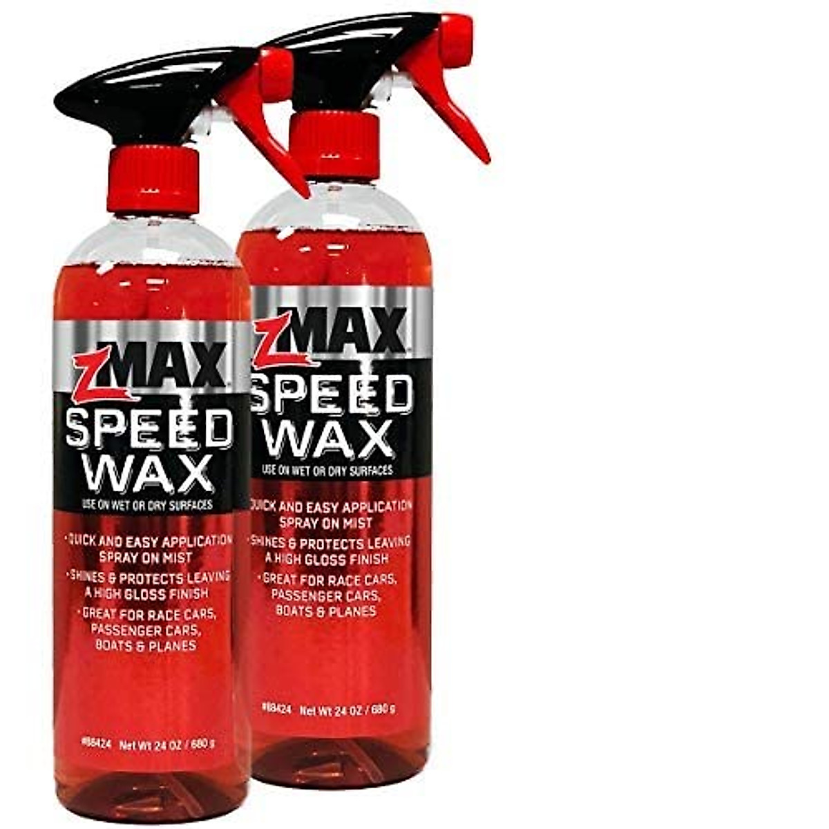 zMAX 58-424 - Speed Wax - Detailing Polish - Quick and Easy Application - Use on Wet or Dry Exterior Surfaces - Shines and Protects with a High Gloss Finish for Cars, Boats or Planes - 24 oz. - 2 pack