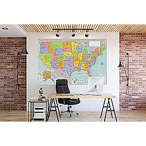 Extra-large USA Laminated Wall Map - 45'' high x 67'' wide