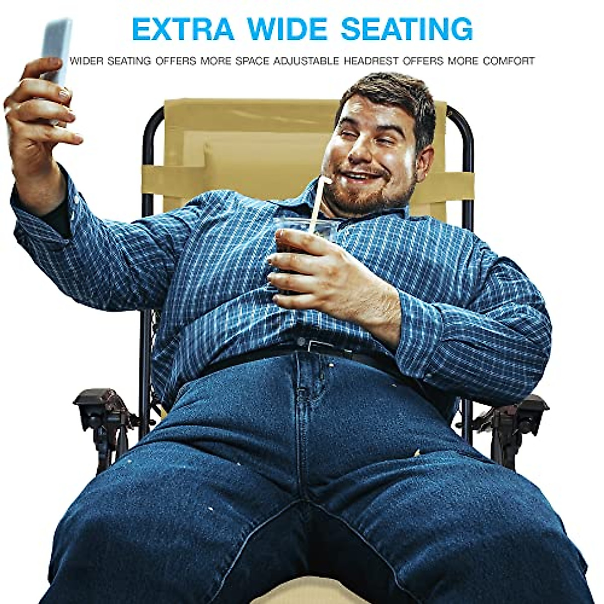 Sun-Ray 213076OVR1P Oversized Zero Gravity Chair, Taupe