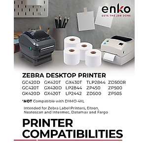 enKo Direct Thermal Labels 2-1/4 x 1-1/4 inches (12 Rolls, 12,000 Labels) Perforated Thermal Stickers for Address Mailing, Barcode, FBA Stickers, FNSKU Labels for Zebra, Rollo, Eltron Printer