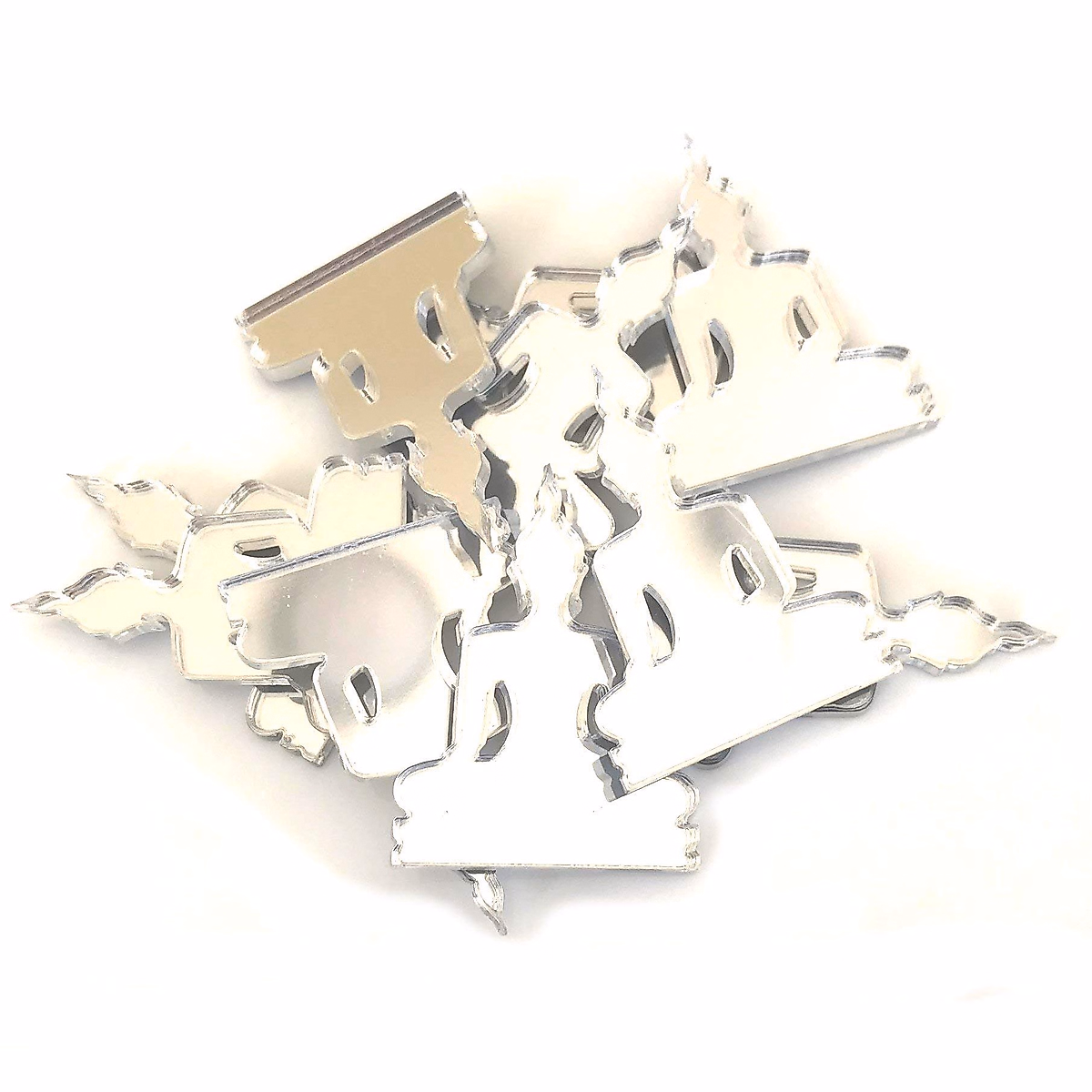 Super Cool Creations Buddha Shaped Crafting Mirrors, Set of 10, Many Colours, Shatterproof Acrylic, Orange, Pack of 10 x 9cm