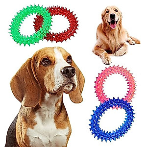 Lerpwige Pet Ring-Shape Molar Rod Durable Chew Toy Puppy Teething for Teething Cleaning Dog Ring Chew Ring Toy Teeth Cleaning Dog Teething Toy for Teeth Cleaning