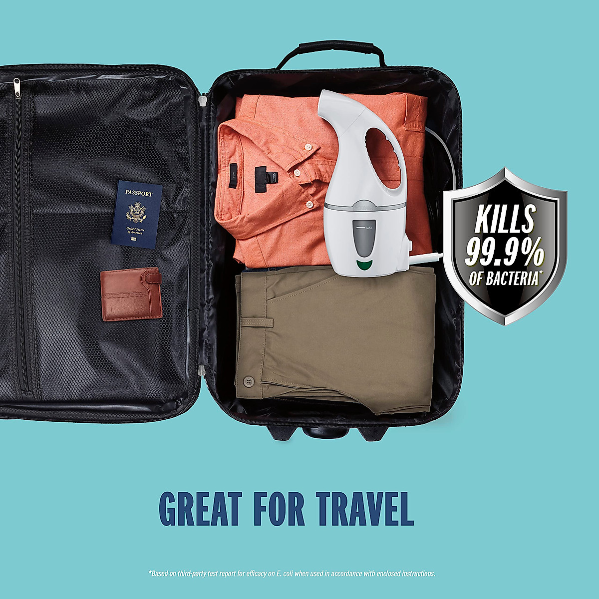 Conair Handheld Travel Garment Steamer for Clothes, CompleteSteam 1100W, For Home, Office and Travel