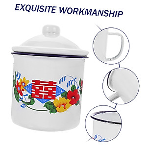 CIYODO Tin Cup 2pcs -proof with Smooth Pattern Coffee Element Table Teacup Camping Home Drinking Cup Chinese Delicate Milk for Lid Wine Mugs Catering Retro Vintage Coffee Mugs