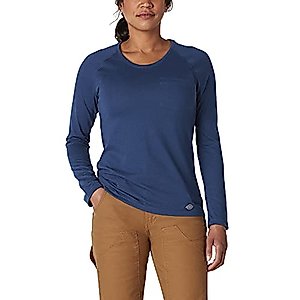Dickies Women's Long Sleeve Cooling Temp-iQ Performance T-Shirt, Dynamic Navy, XL