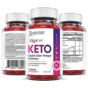 Justified Laboratories Algarve Keto ACV Gummies 1000MG with Pomegranate Juice Beet Root B12 60 Gummys