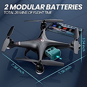 Holy Stone GPS Drone with 1080P HD Camera FPV Live Video for Adults and Kids, Quadcopter HS110G Upgraded Version, 2 Batteries, Altitude Hold, Follow Me and Auto Return, Easy to Use for Beginner