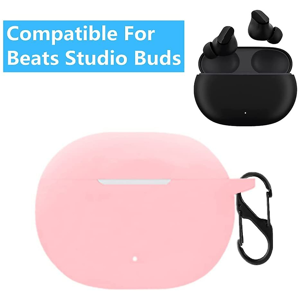 Ankersaila Soft Silicone Case Compatible with Beats Studio Buds, Scratch/Shock Resistant Protective Case Cover (Pink)