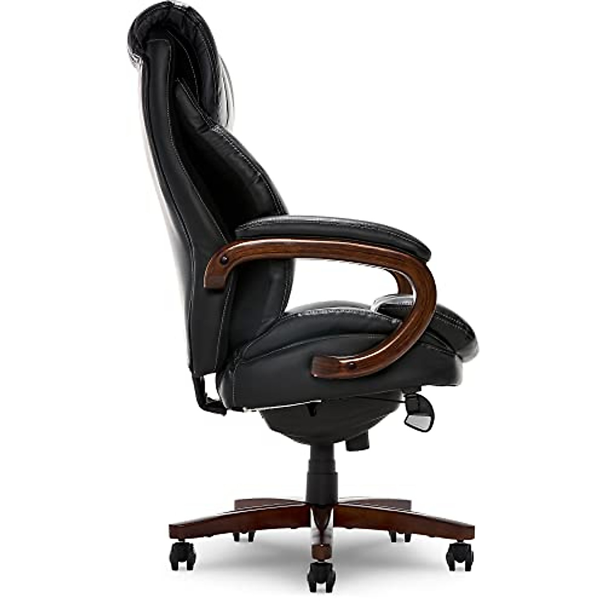 La-Z-Boy Trafford Big and Tall Executive Office Chair with AIR Technology, High Back Ergonomic Lumbar Support, Black Bonded Leather
